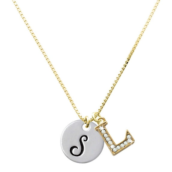 Delight Jewelry Silver-tone Large Script Letter - S - 3/4'' Disc ...