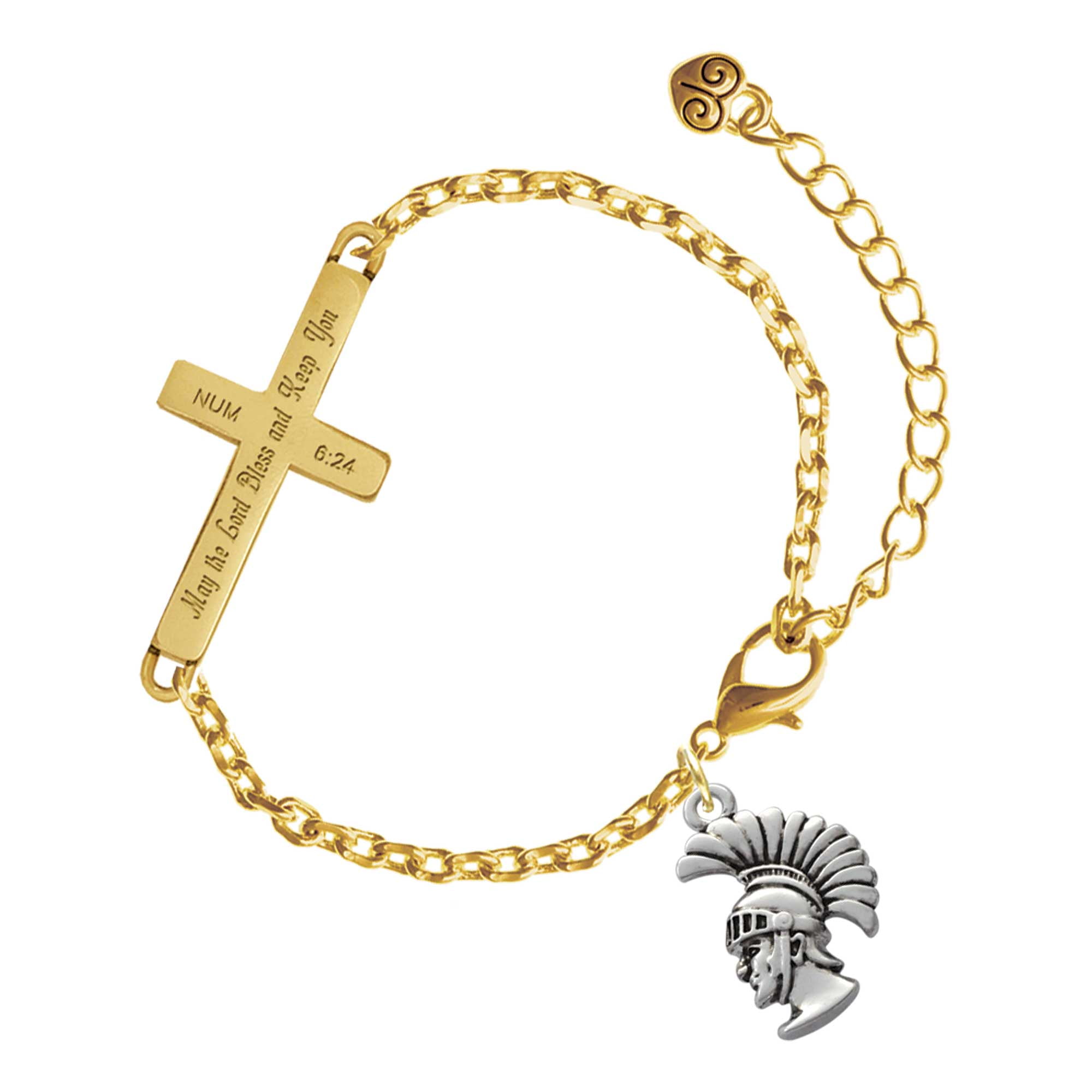 Delight Jewelry Silver-tone Large Trojan - Mascot - Gold Tone Numbers 6 ...