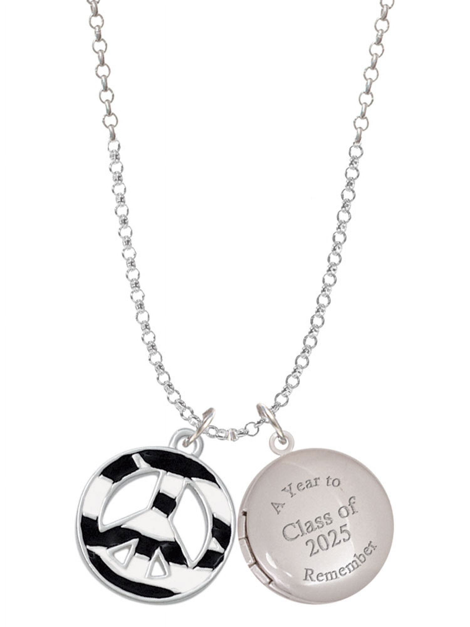 Delight Jewelry Silver-tone Large Zebra Print Peace Sign - Class of ...
