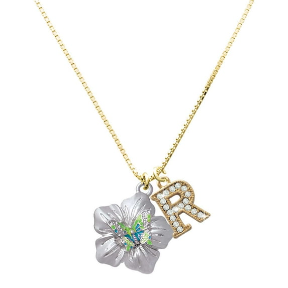 Delight Jewelry Silver-tone Lime Green & Hot Blue Butterfly on Large ...