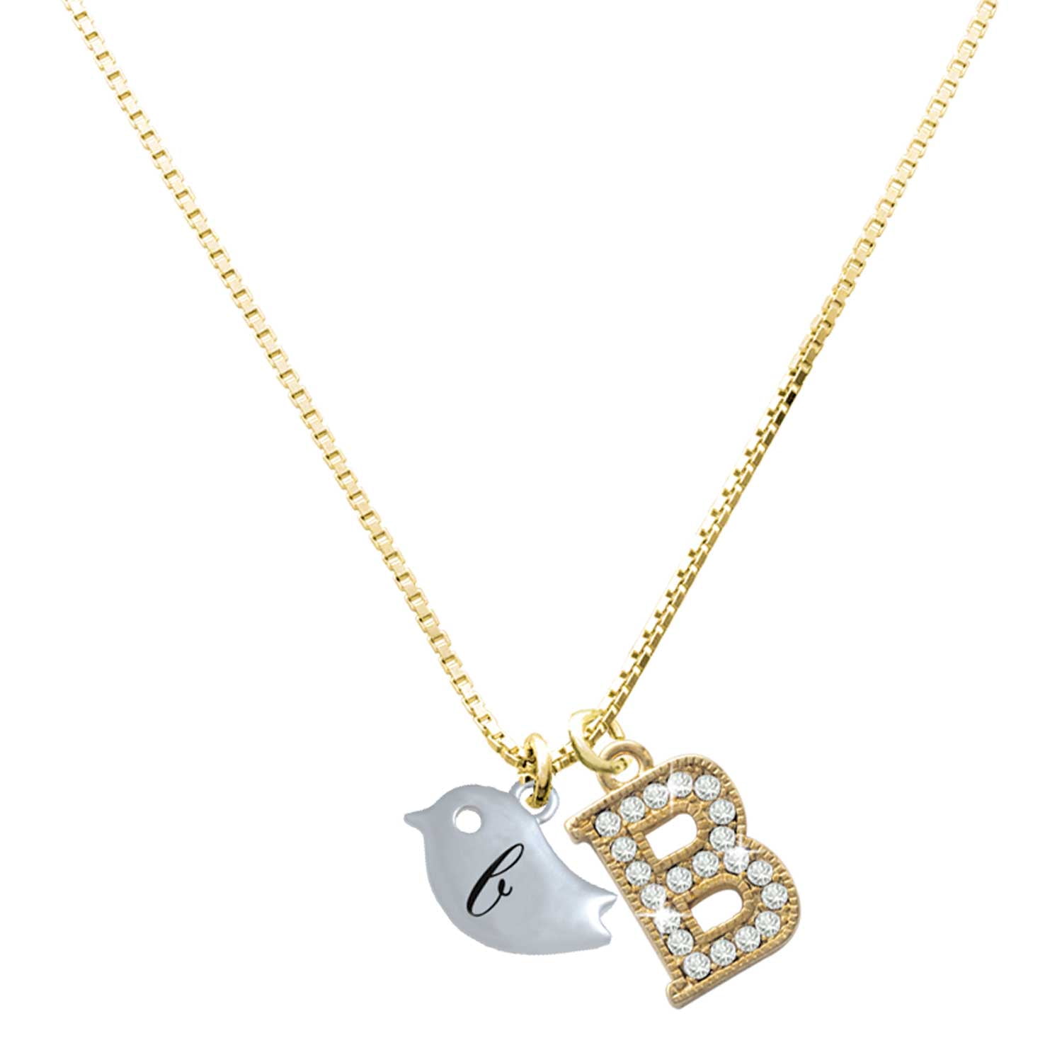Delight Jewelry Silver-tone Little Bird Initial - B - Large Goldtone ...