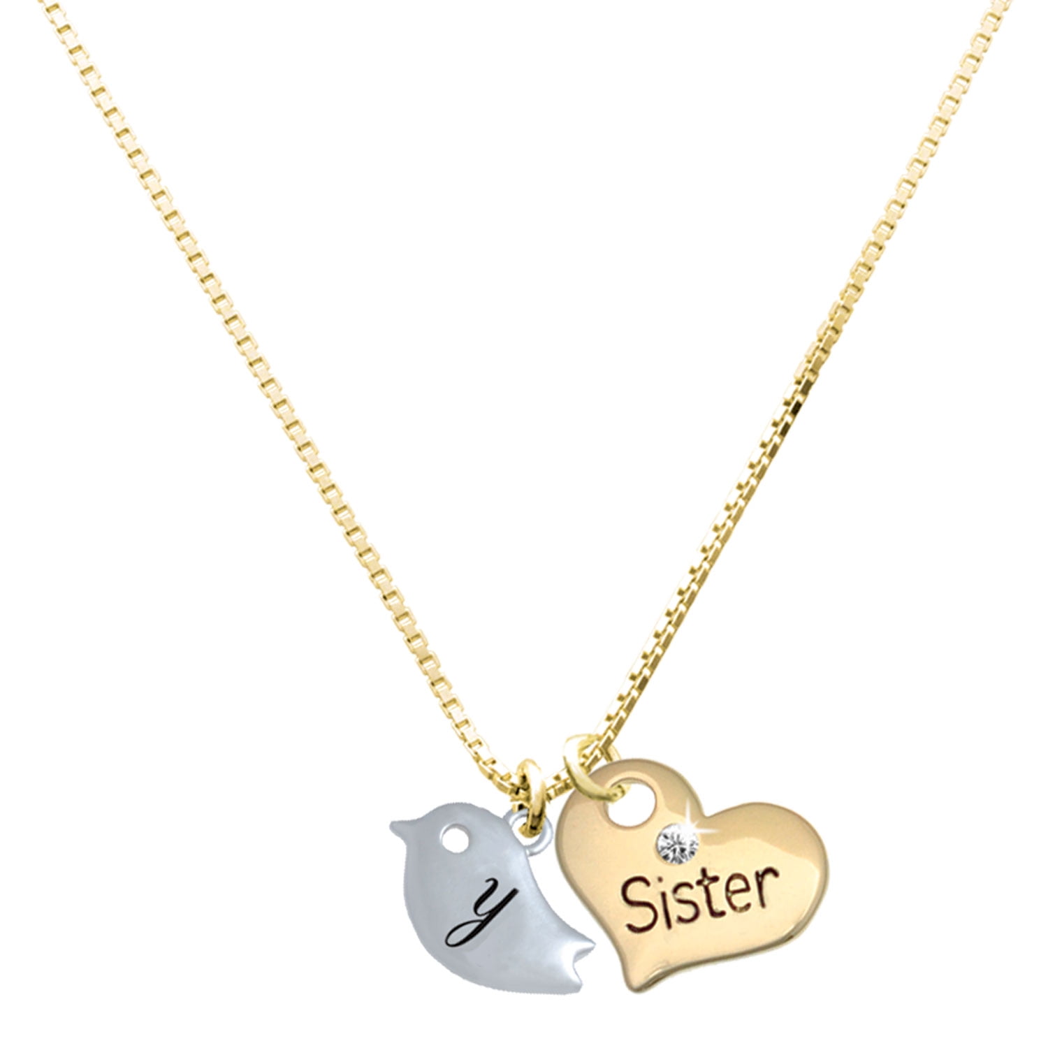 Delight Jewelry Silver-tone Little Bird Initial - Y - Large Goldtone ...