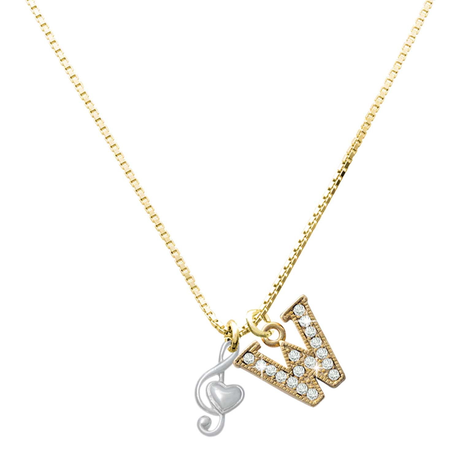 Delight Jewelry Silver-tone Medium Clef with Heart - Large Goldtone ...