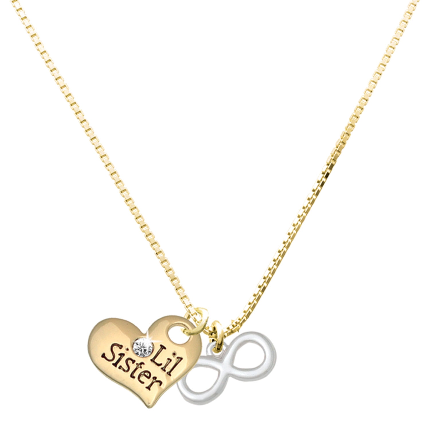 Delight Jewelry Silver-tone Medium Infinity Sign - Large Goldtone Lil ...