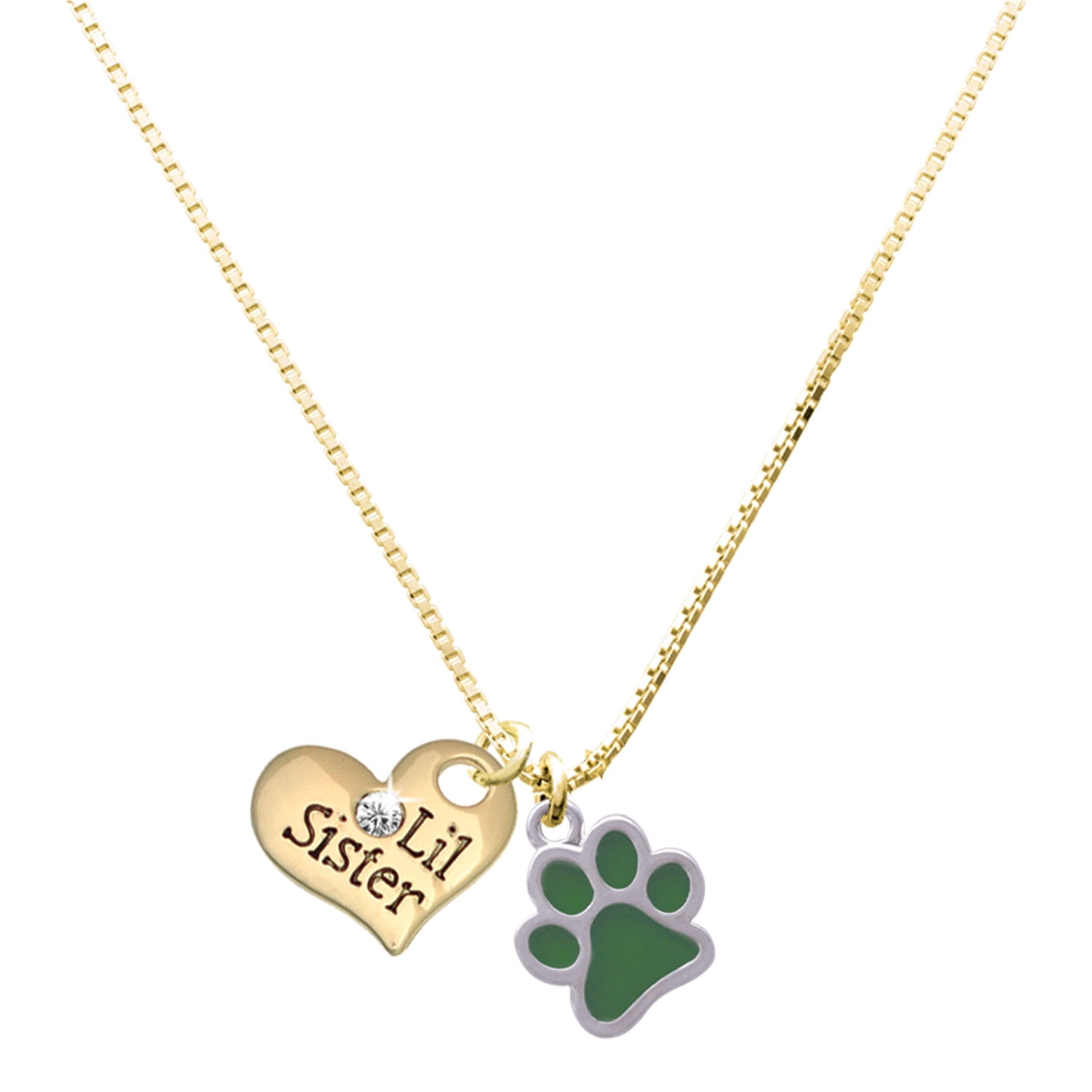 Delight Jewelry Silver-tone Medium Translucent Green Paw - Large ...