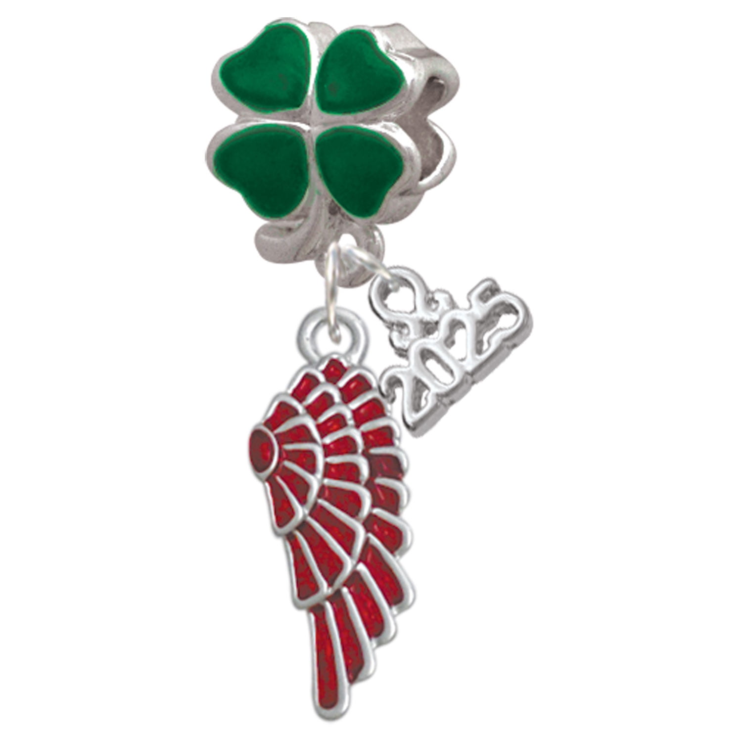 Delight Jewelry Silver-tone Medium Translucent Red Angel Wing - Good ...