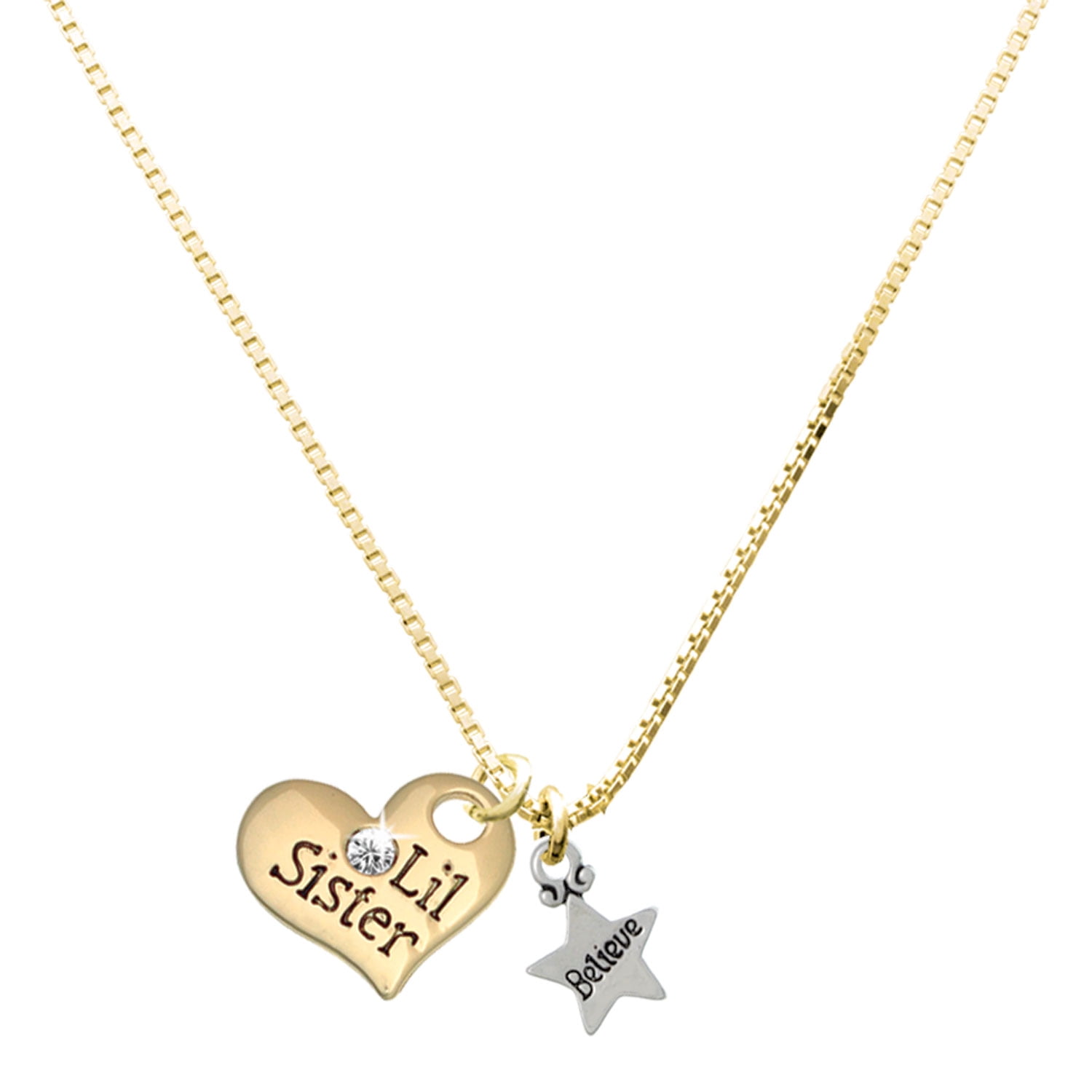 Delight Jewelry Silver-tone Mini ''Believe'' Star - Large Goldtone Lil ...