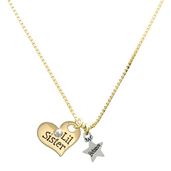 Delight Jewelry Silver-tone Mini ''Believe'' Star - Large Goldtone Lil ...