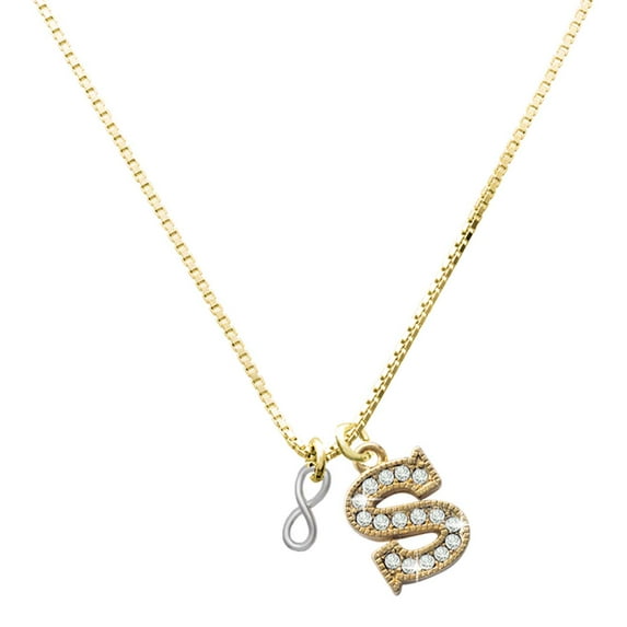 Delight Jewelry Silver-tone Mini Infinity Sign - Large Goldtone Crystal ...