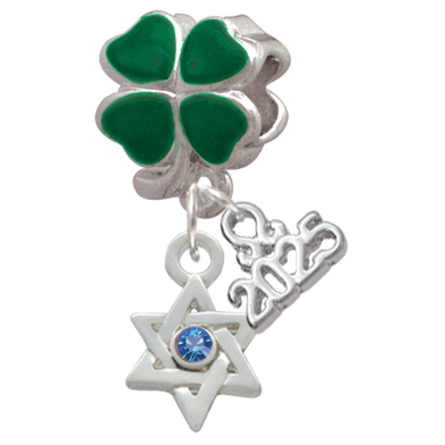 Delight Jewelry Silver-tone Mini Star of David with Blue Crystal - Good ...