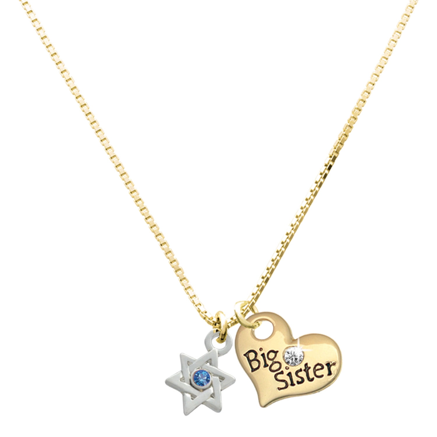 Delight Jewelry Silver-tone Mini Star of David with Blue Crystal ...