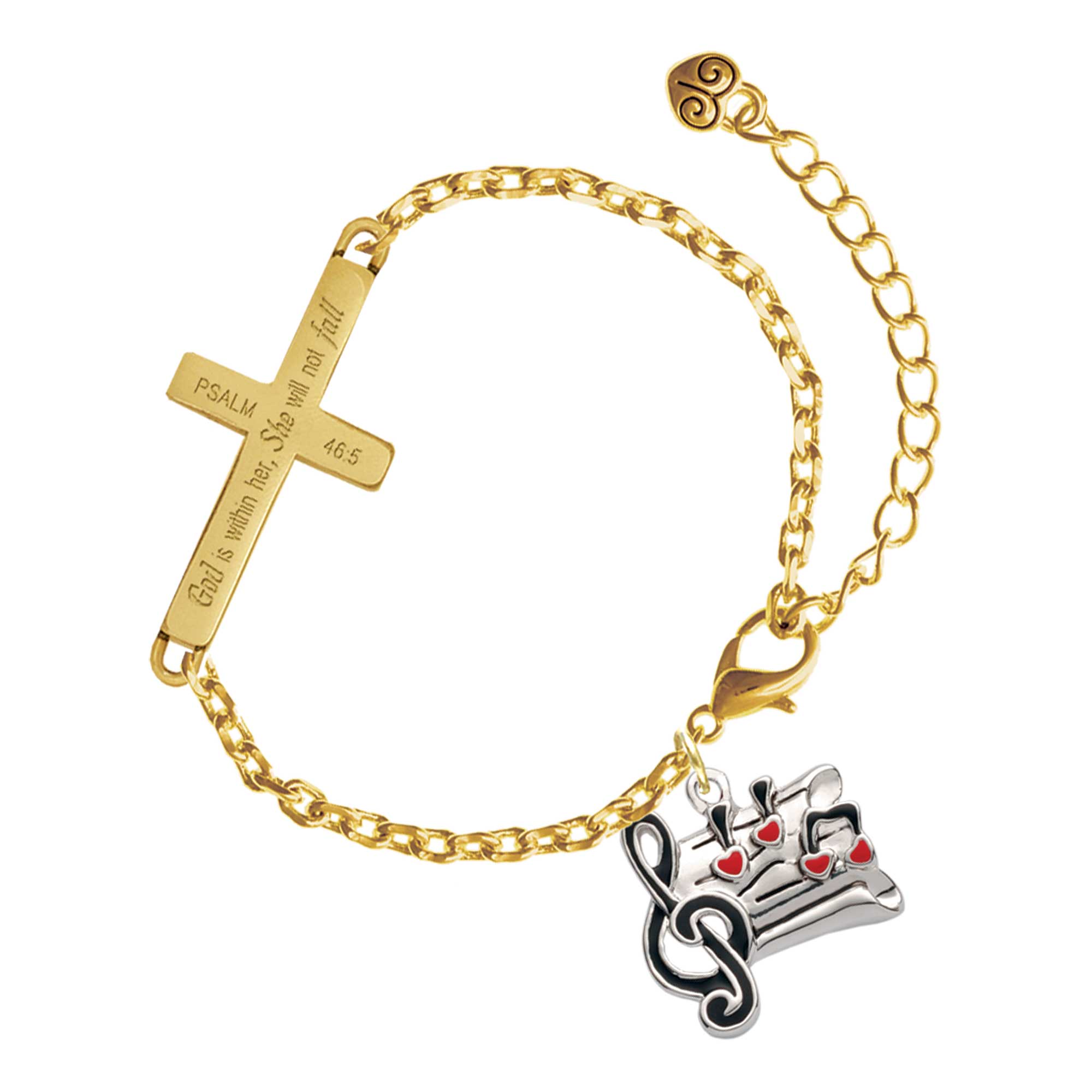 Delight Jewelry Silver-tone Music Sheet with Hearts - Gold Tone Psalm ...