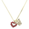 Delight Jewelry Silver-tone Open Heart with Red Crystal Border - Large ...