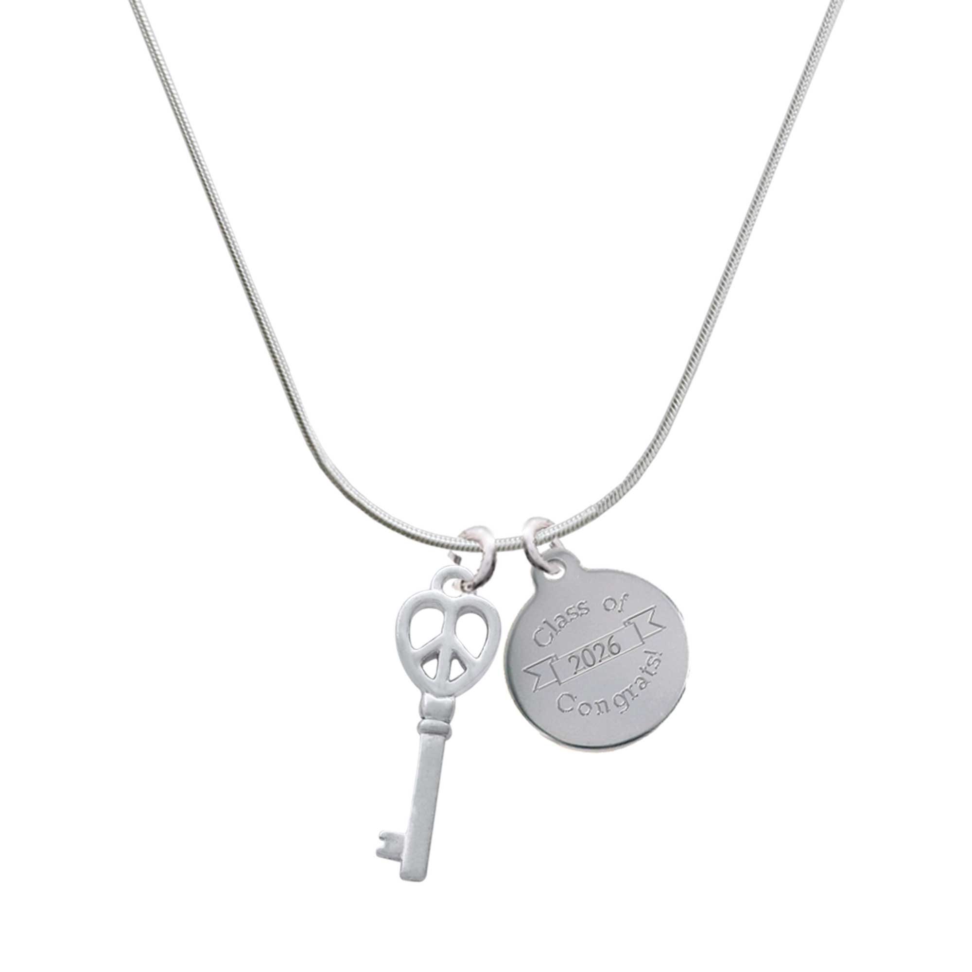 Delight Jewelry Silver-tone Open Peace Heart Key - Engraved Congrats ...