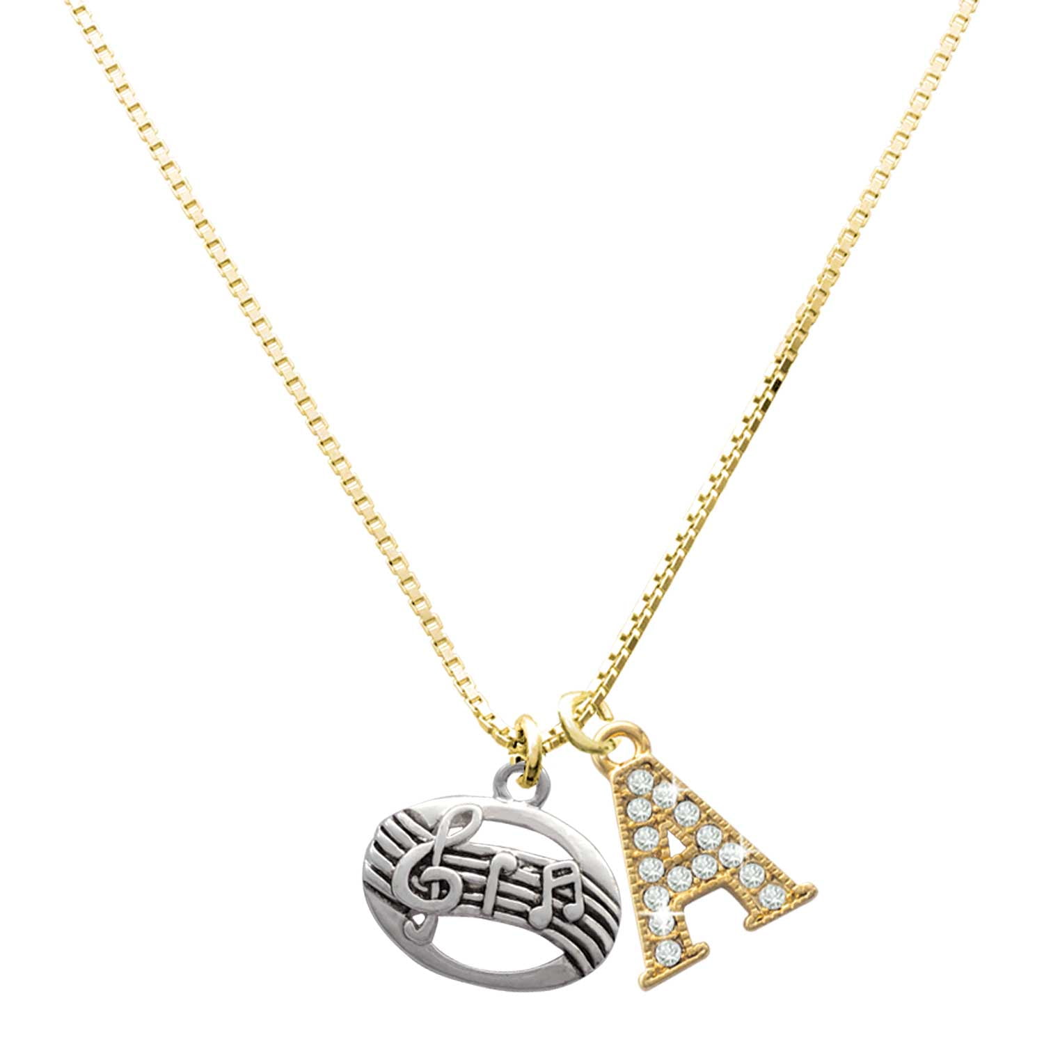 Delight Jewelry Silver-tone Oval with Music Notes - Large Goldtone ...