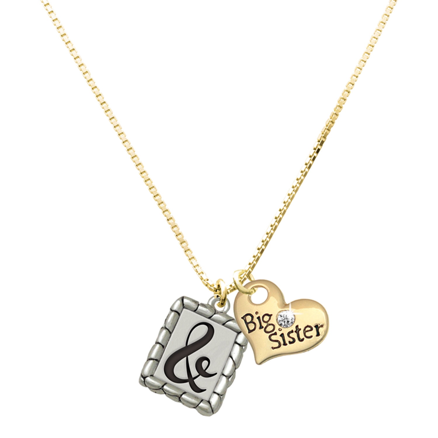 Delight Jewelry Silver-tone Pebble Border Initial - & - Large Goldtone ...