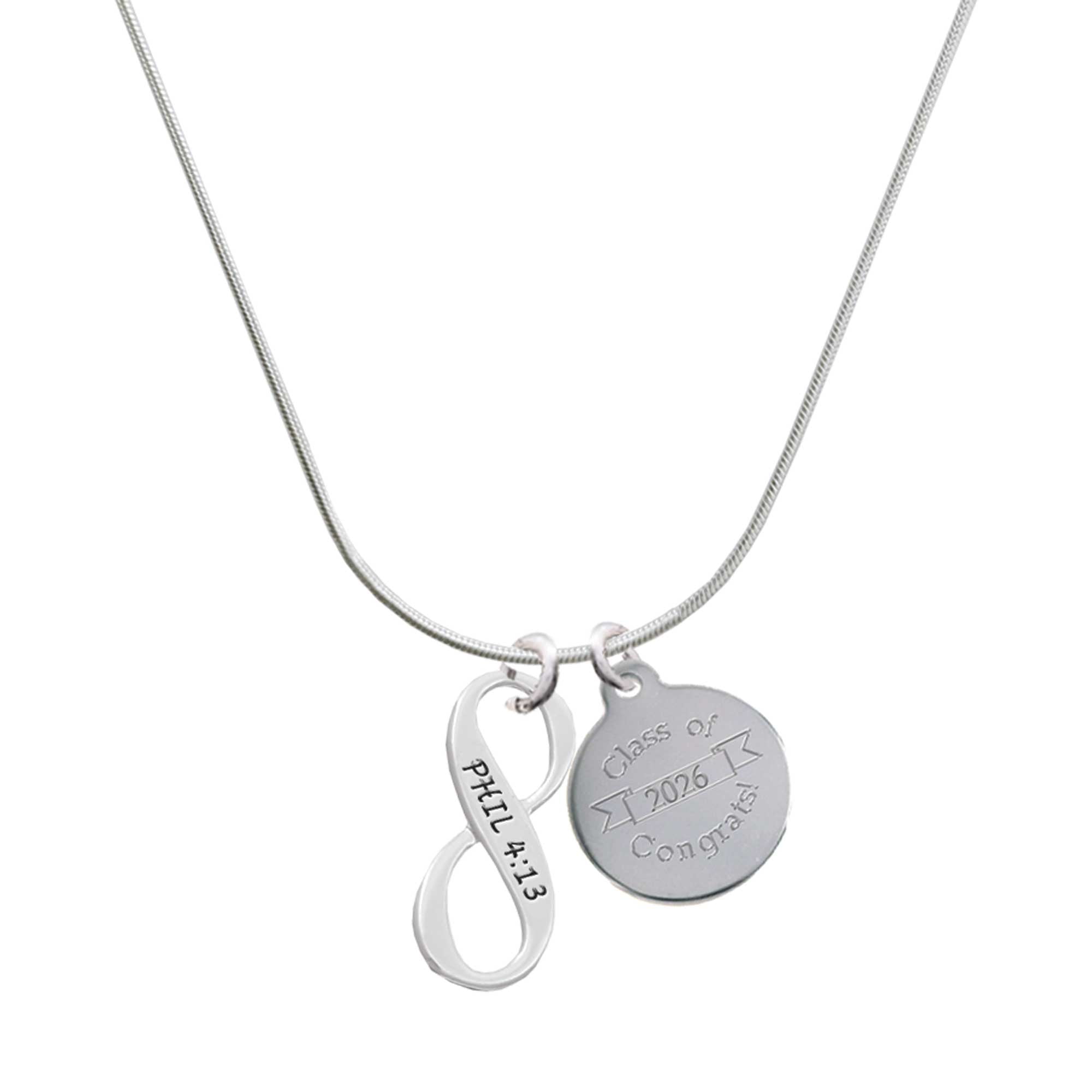 Delight Jewelry Silver-tone Philippians 4:13 Infinity Sign - Engraved ...