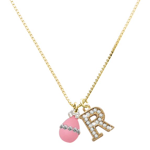 Delight Jewelry Silver-tone Pink Easter Egg with Clear Crystal Band ...