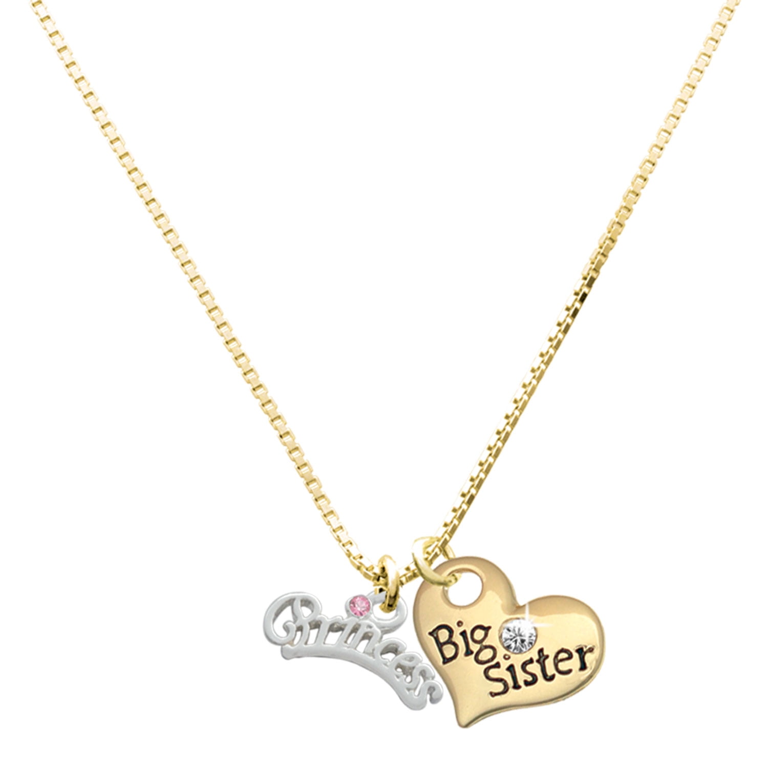 Delight Jewelry Silver-tone Princess with Pink Crystal - Large Goldtone ...