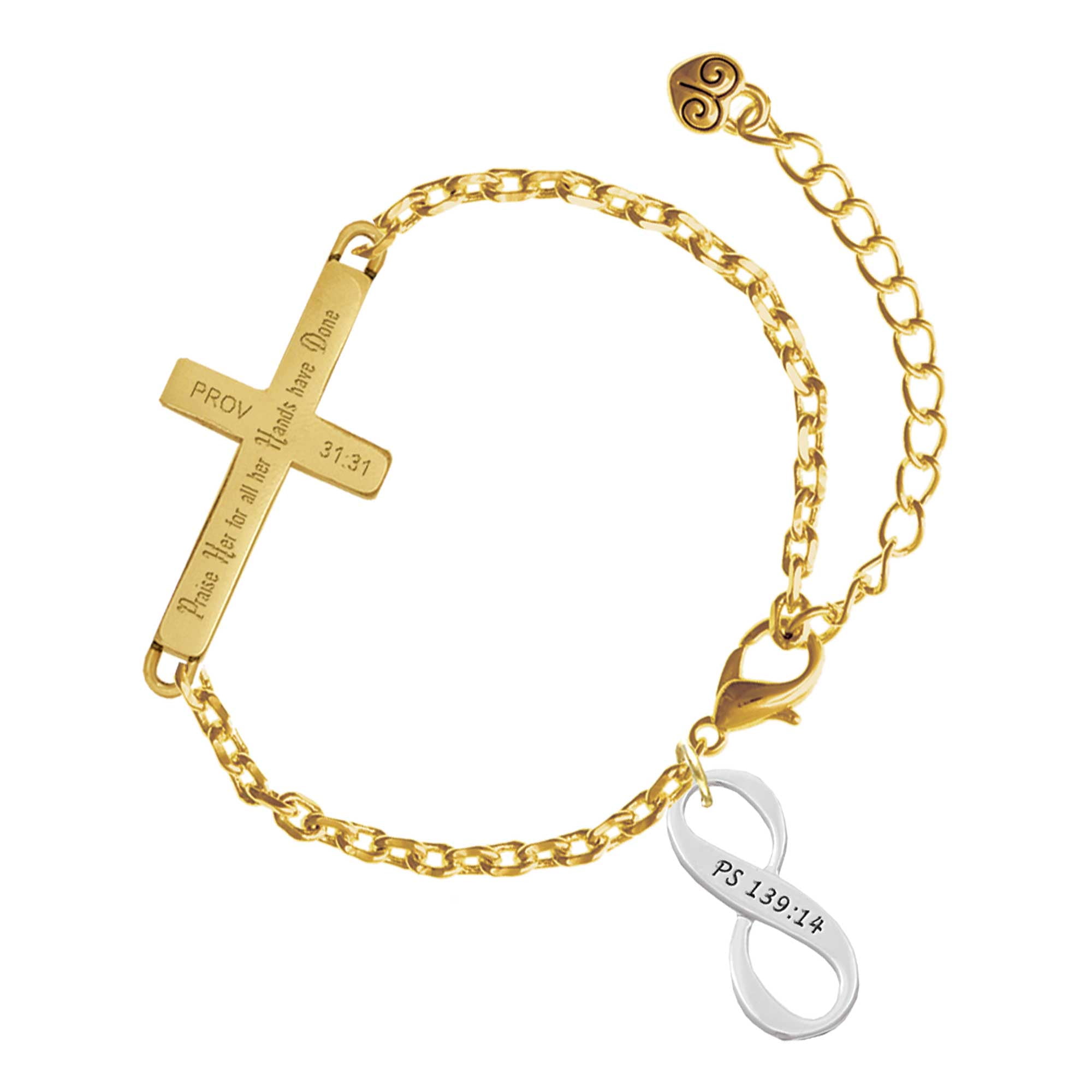 Delight Jewelry Silver-tone Psalm 139:14 Infinity Sign - Gold Tone ...