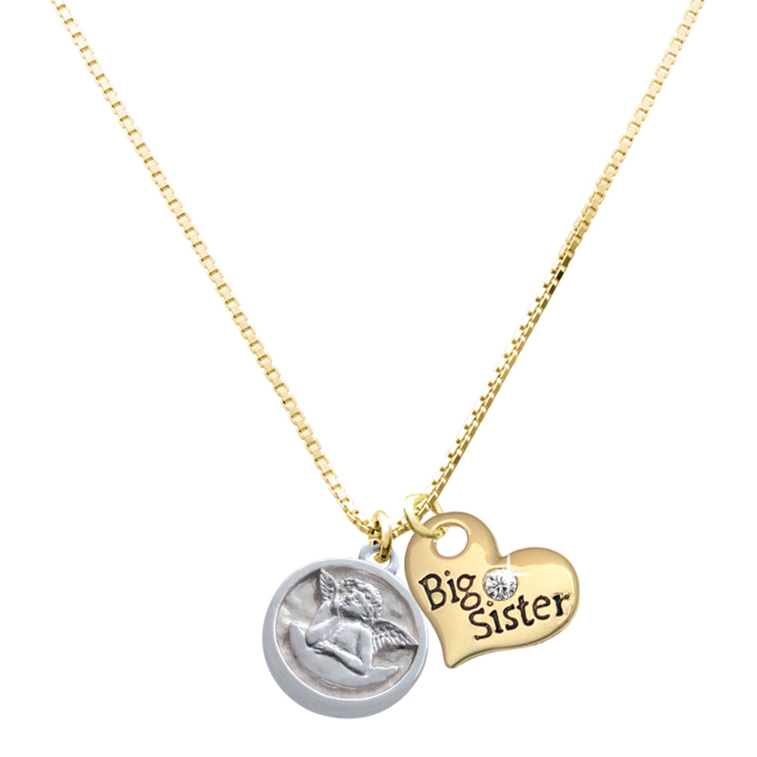 Delight Jewelry Silver-tone Raphael Angel - Round Seal - Large Goldtone ...