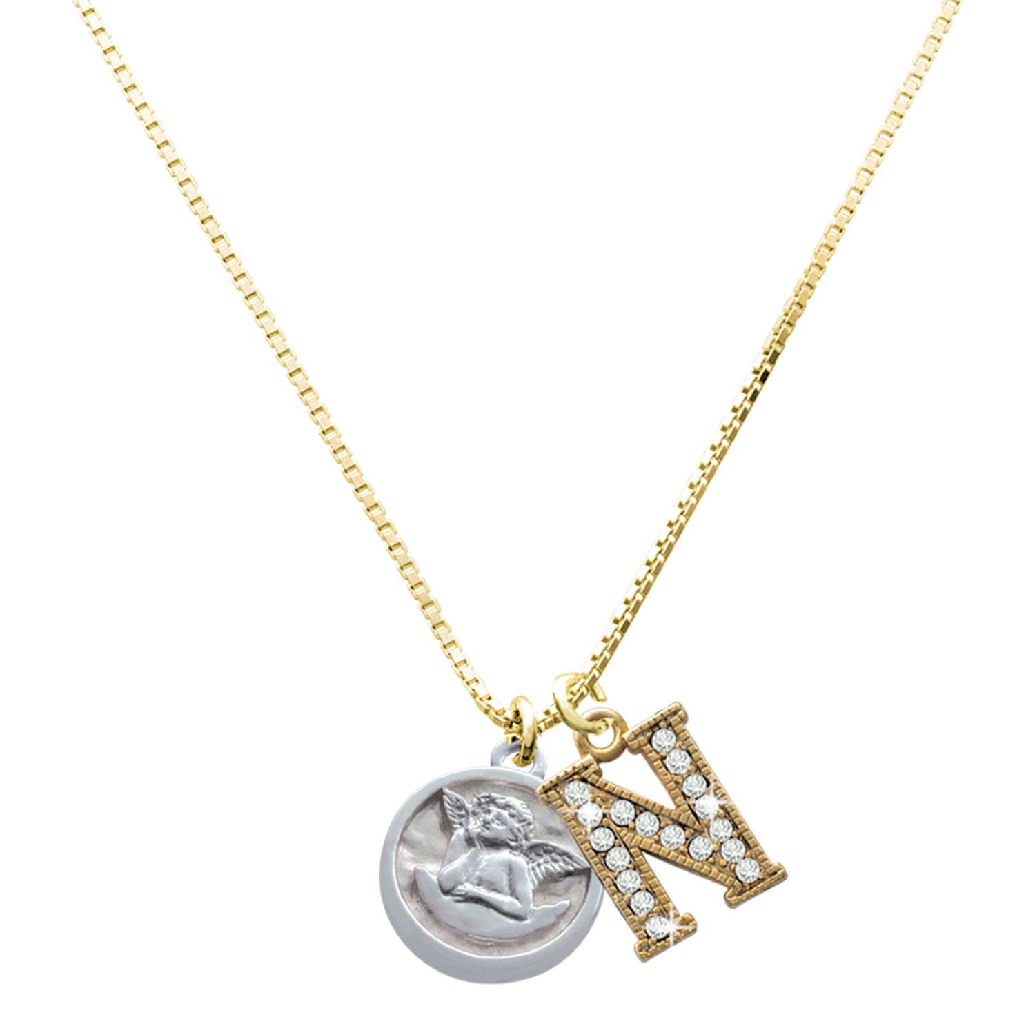 Delight Jewelry Silver-tone Raphael Angel - Round Seal - Large Goldtone ...