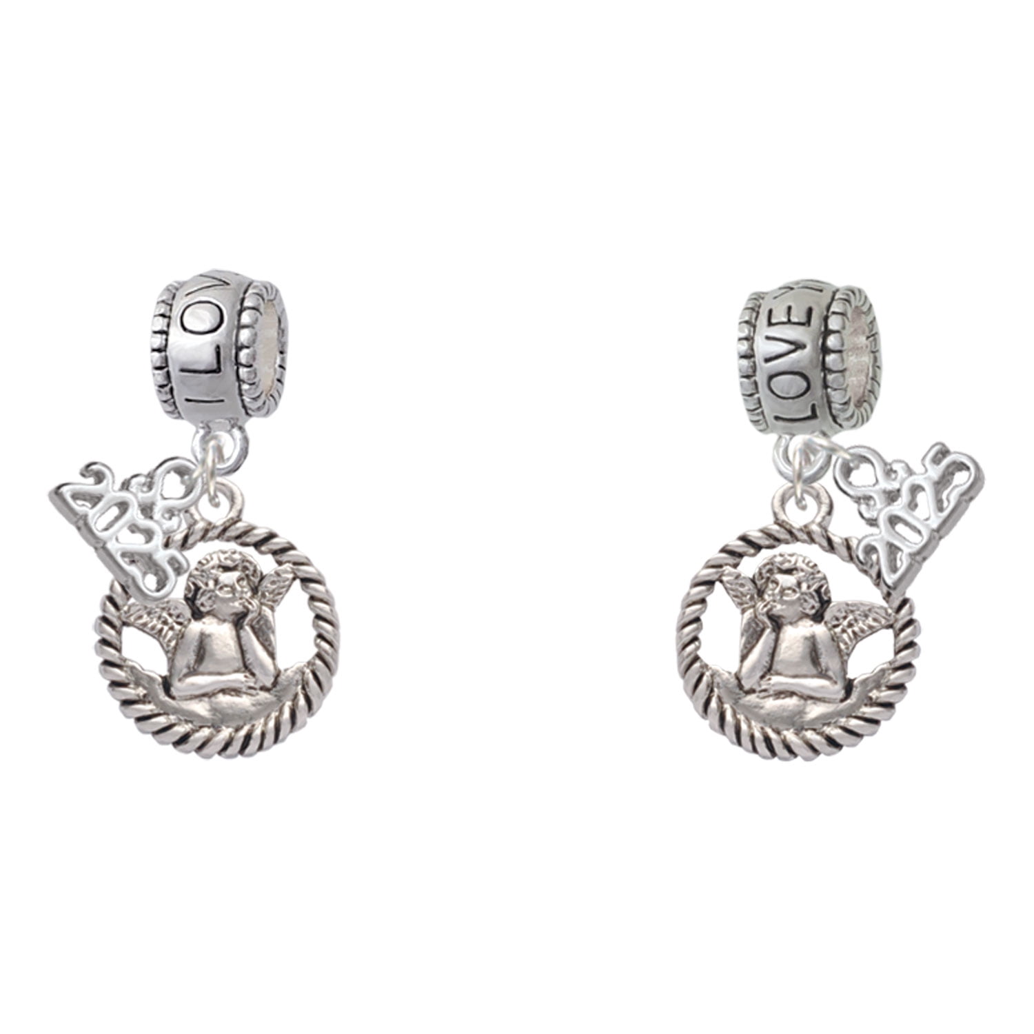 Delight Jewelry Silver-tone Raphael Angel in Rope Wreath - I Love You ...