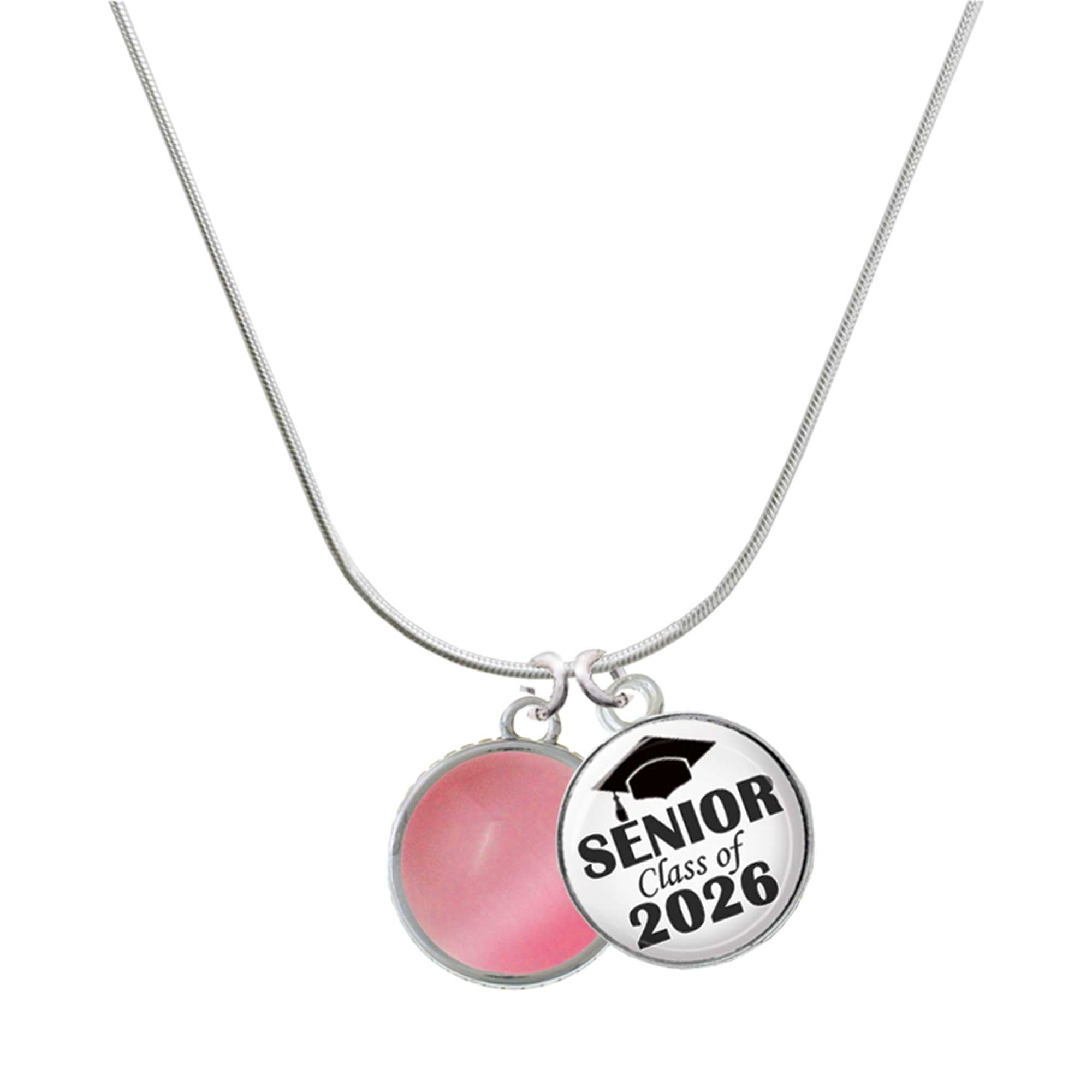 Delight Jewelry Silver-tone Round - Imitation Cat's Eye - Pink ...