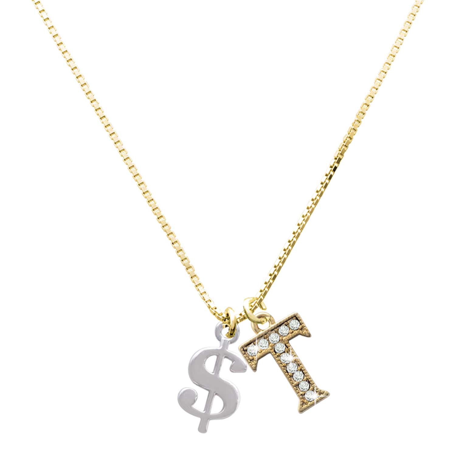 Delight Jewelry Silver-tone Rounded Dollar Sign - Large Goldtone ...