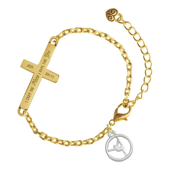 Delight Jewelry Silver-tone Silhouette Gymnast Disc - Raised Leg Split ...