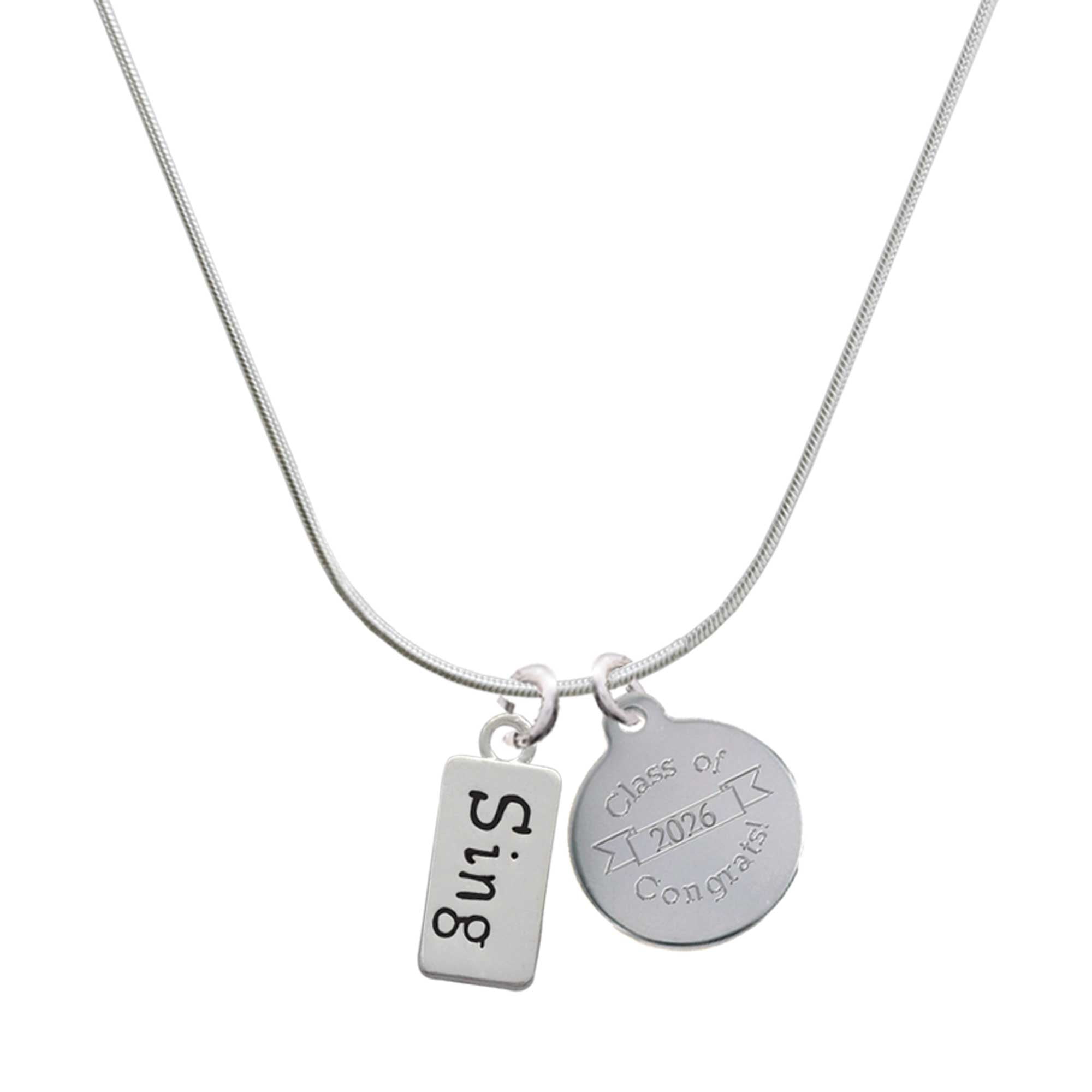 Delight Jewelry Silver-tone Sing - Engraved Congrats Class of 2026 ...