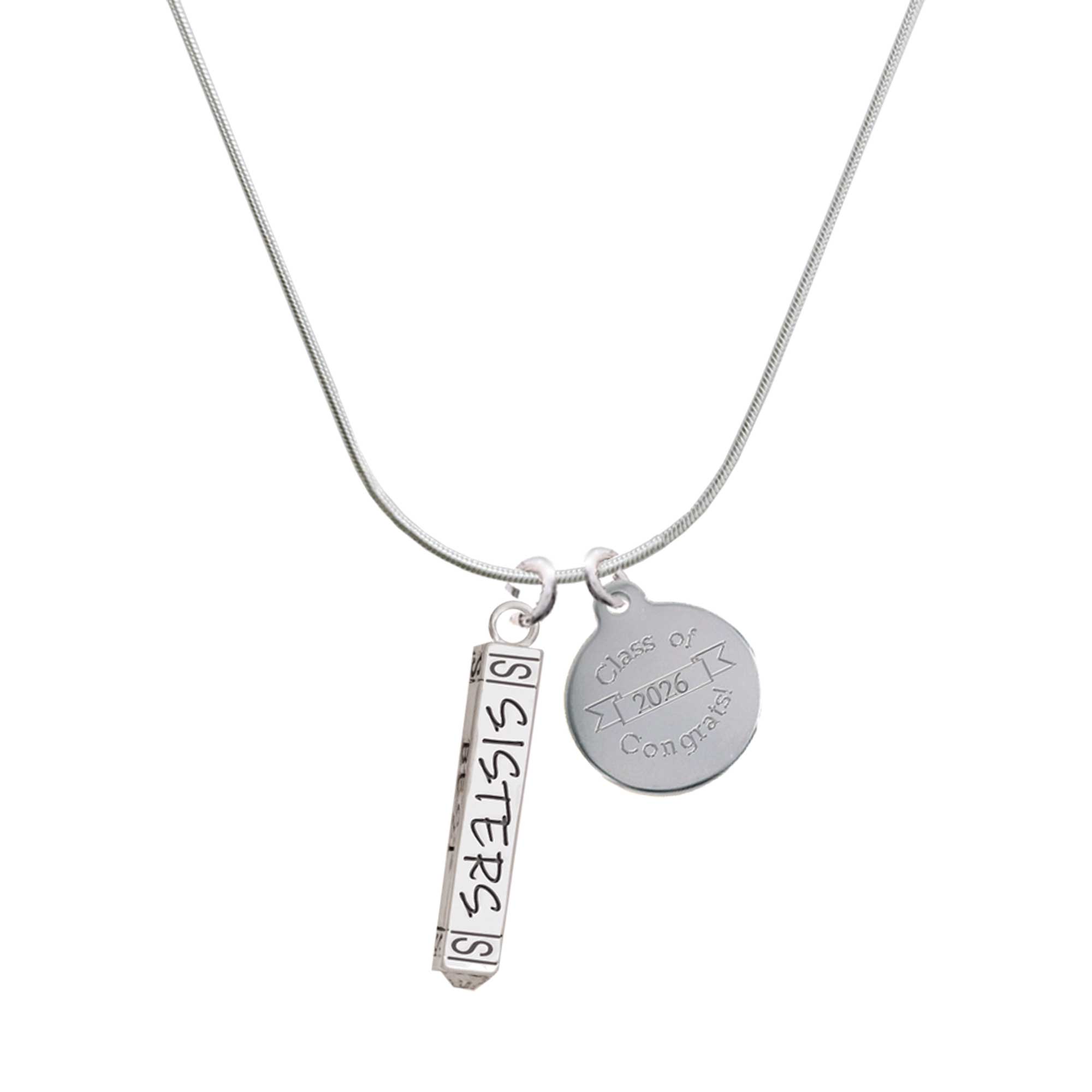 Delight Jewelry Silver-tone Sisters Best Friends Forever Bar - Engraved ...