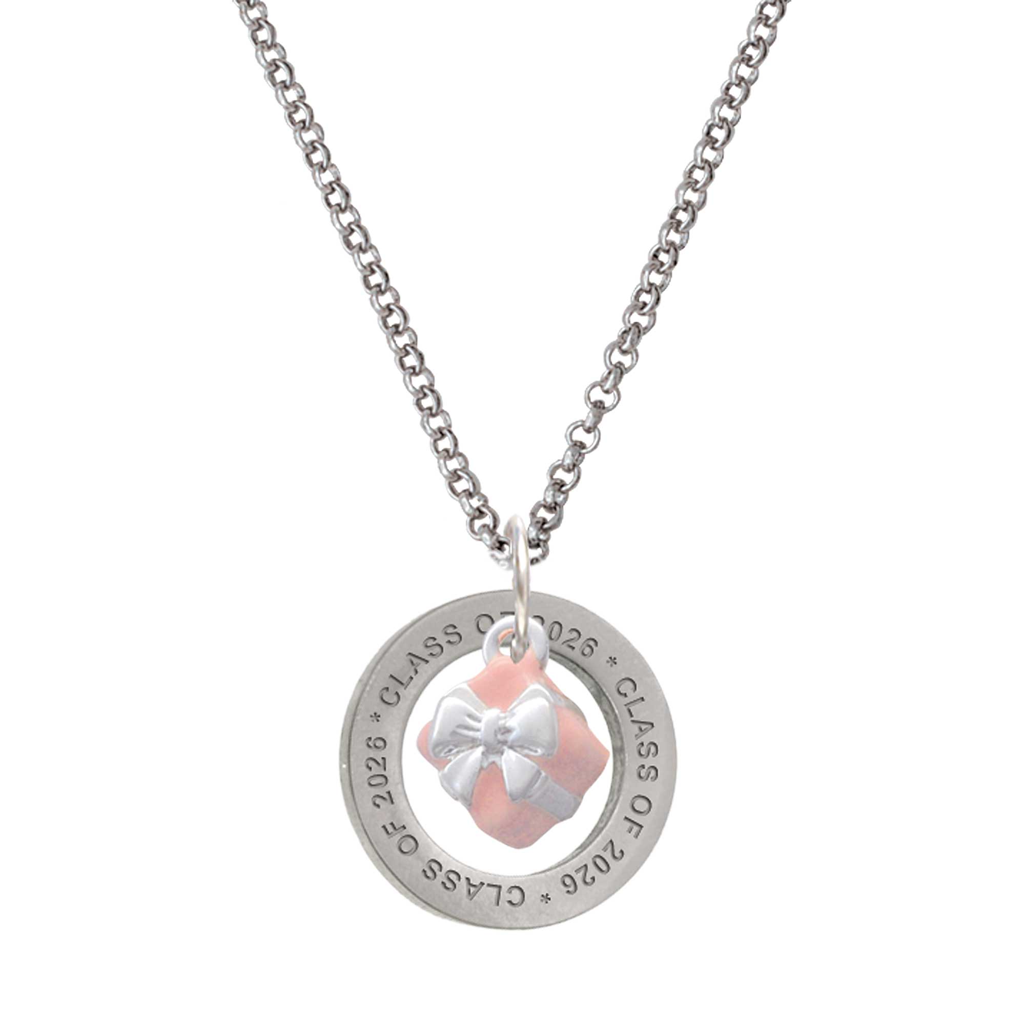 Delight Jewelry Silver-tone Small 3-D Pink Present Box with Bow - Class ...