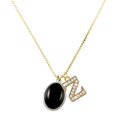 Delight Jewelry Silver-tone Small Black Acrylic Oval - Large Goldtone ...