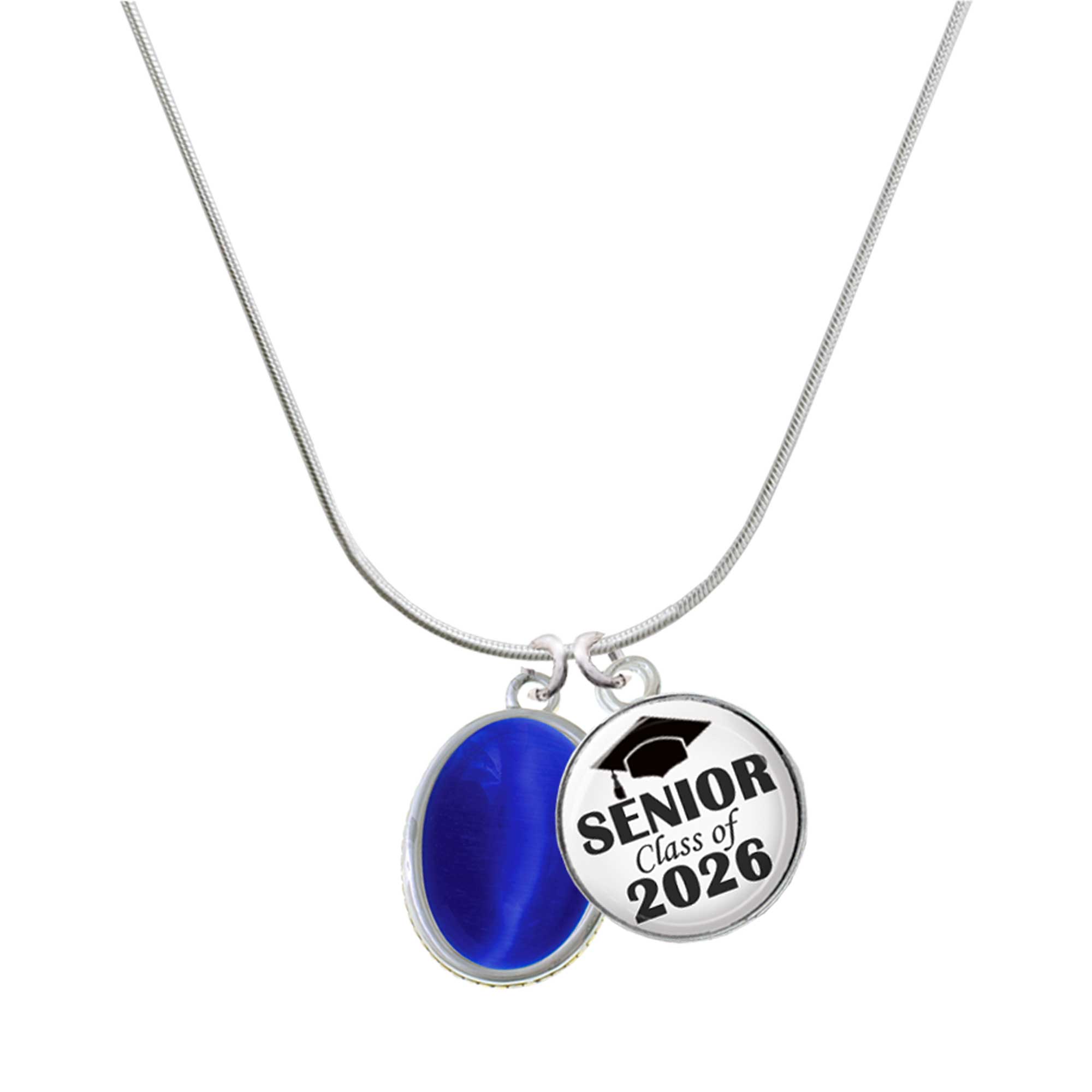 Delight Jewelry Silver-tone Small Blue Imitation Cat's Eye - Silvertone ...