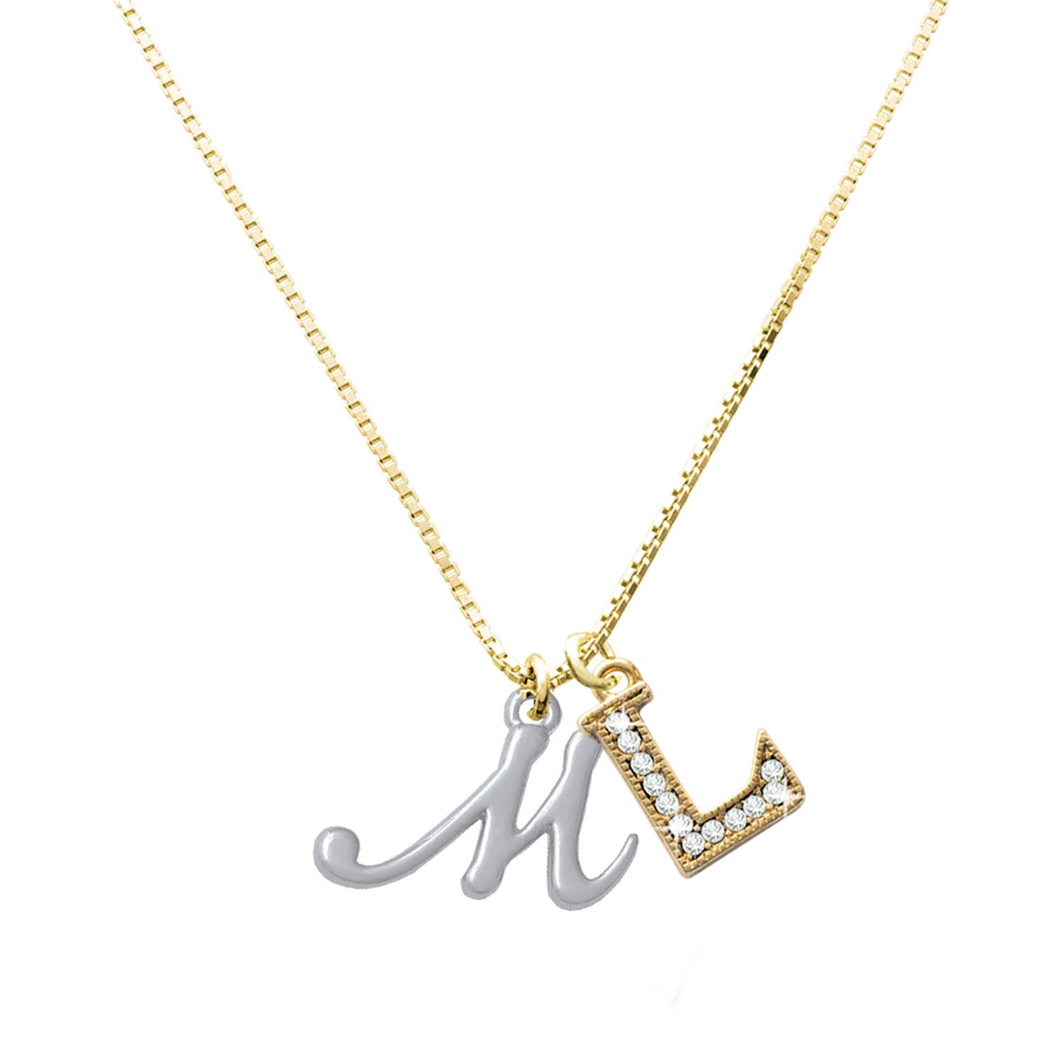 Delight Jewelry Silver-tone Small Gelato Script Initial - M - Large ...