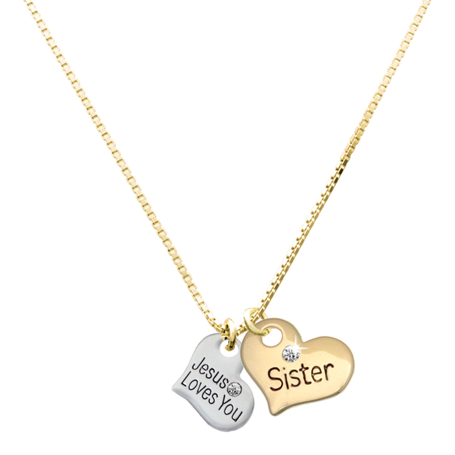 Delight Jewelry Silver-tone Small Jesus Loves You Heart - Large ...