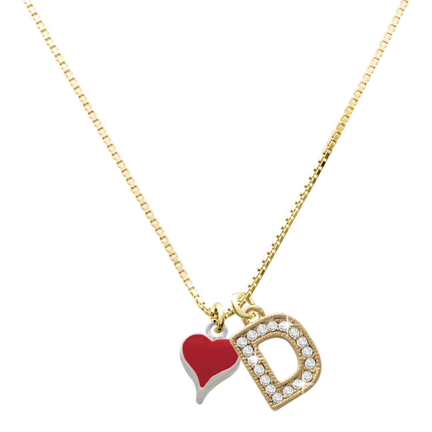 Delight Jewelry Silver-tone Small Long Red Heart - Large Goldtone ...