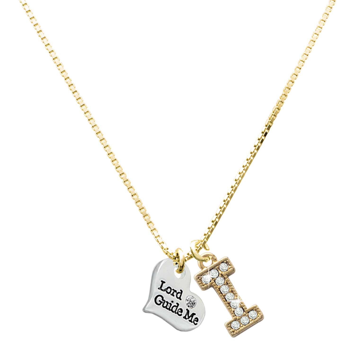 Delight Jewelry Silver-tone Small Lord Guide Me Heart - Large Goldtone ...
