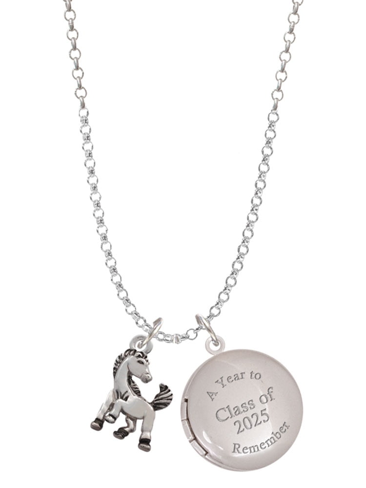 Delight Jewelry Silver-tone Small Mustang - Mascot - Class of 2025 Year ...