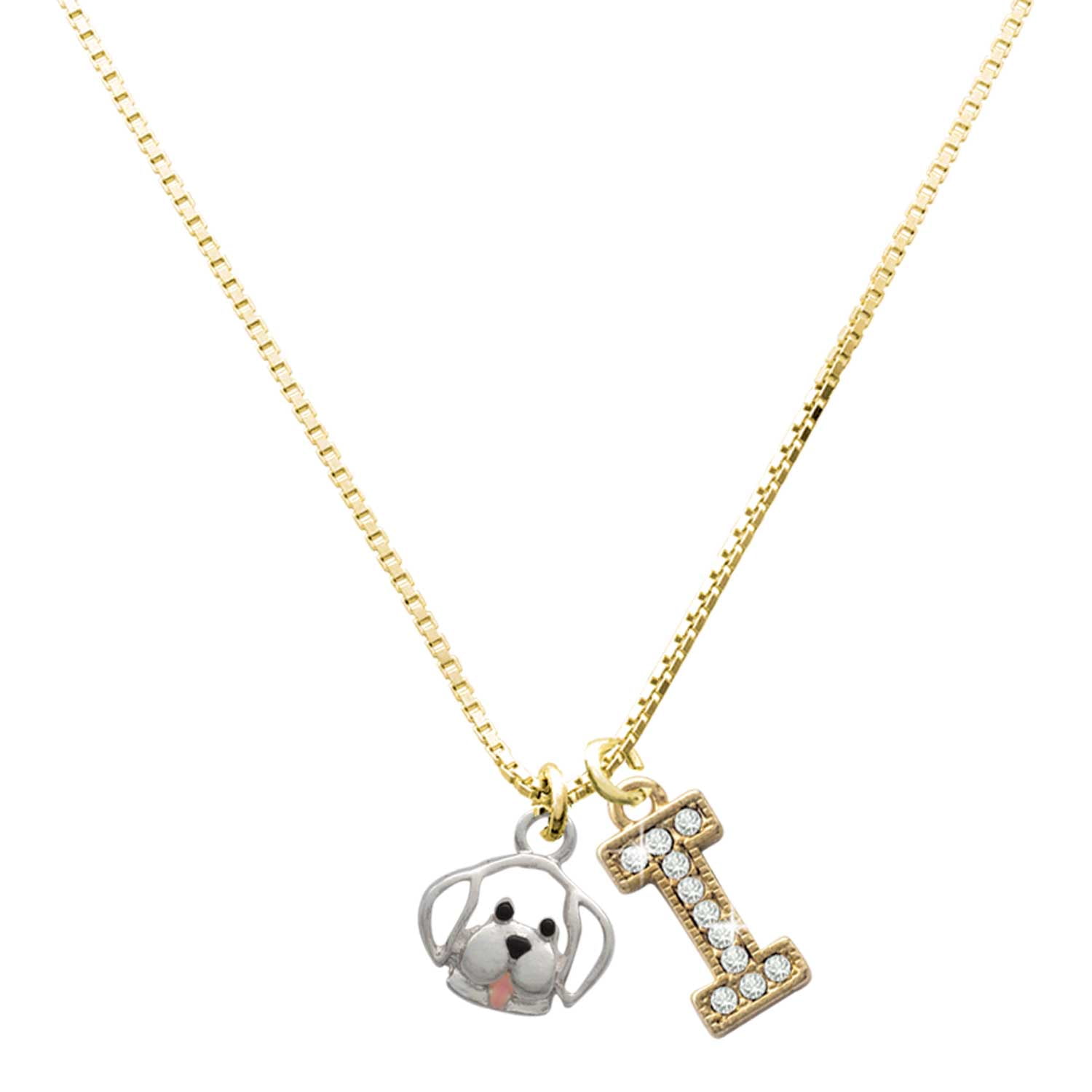Delight Jewelry Silver-tone Small Outline Dog Face - Large Goldtone ...