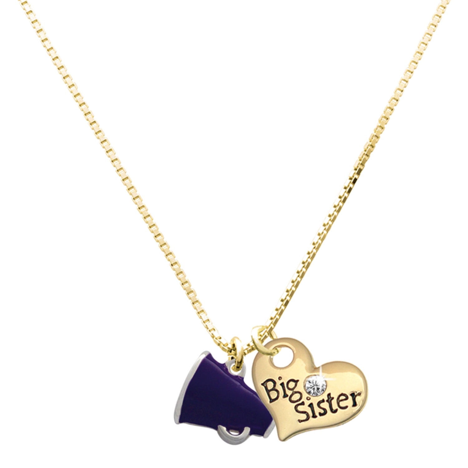 Delight Jewelry Silver-tone Small Purple Megaphone - Large Goldtone Big ...