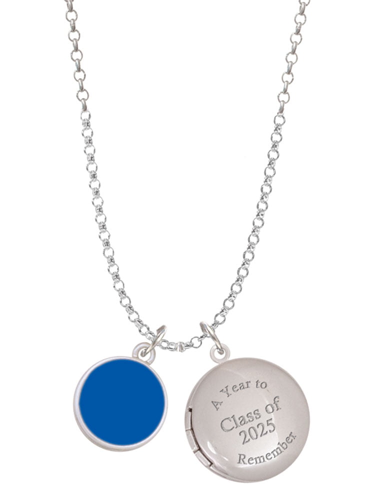 Delight Jewelry Silver-tone Small Royal Blue Enamel Disc - Class of ...