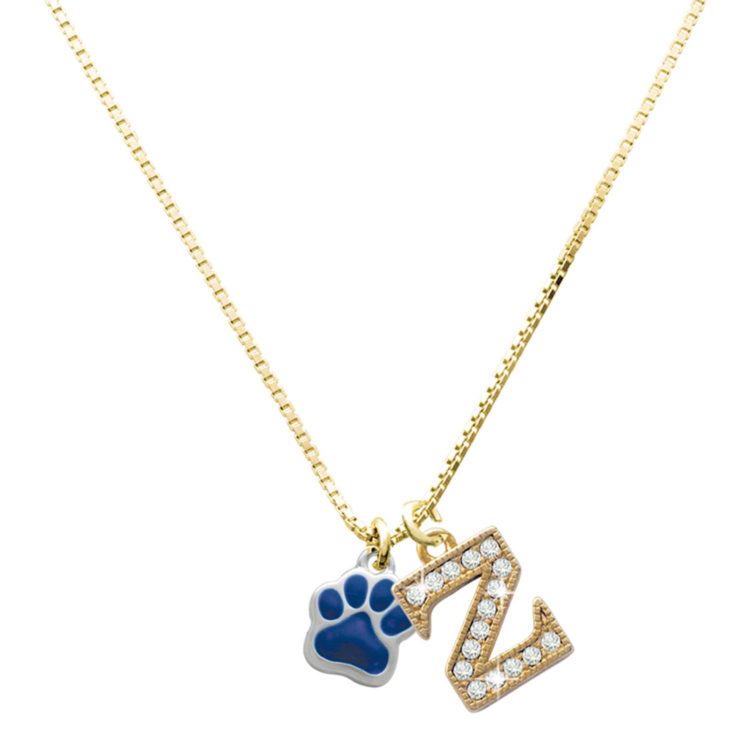 Delight Jewelry Silver-tone Small Royal Blue Paw - Large Goldtone ...