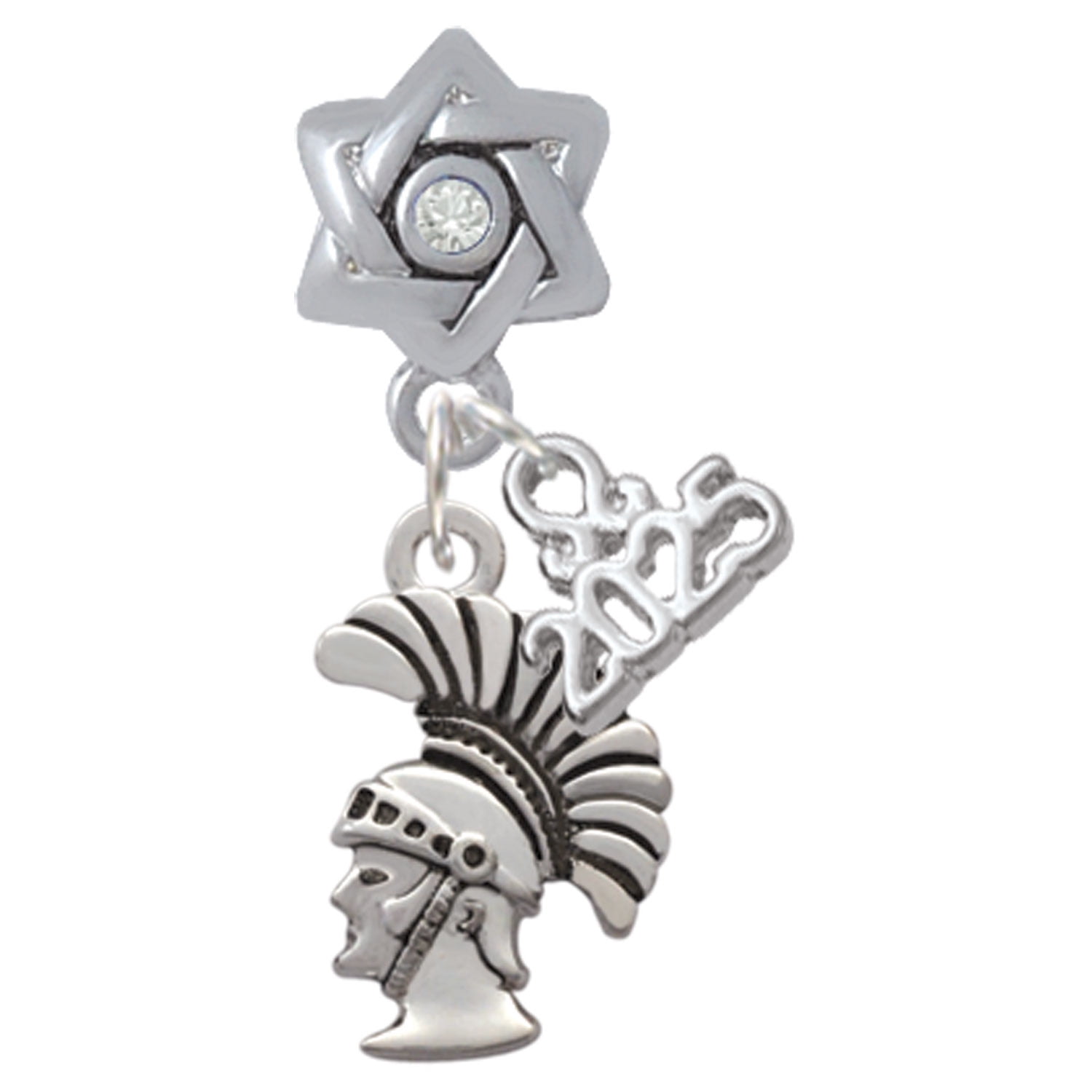 Delight Jewelry Silver-tone Small Trojan - Mascot - Silver-tone Clear ...