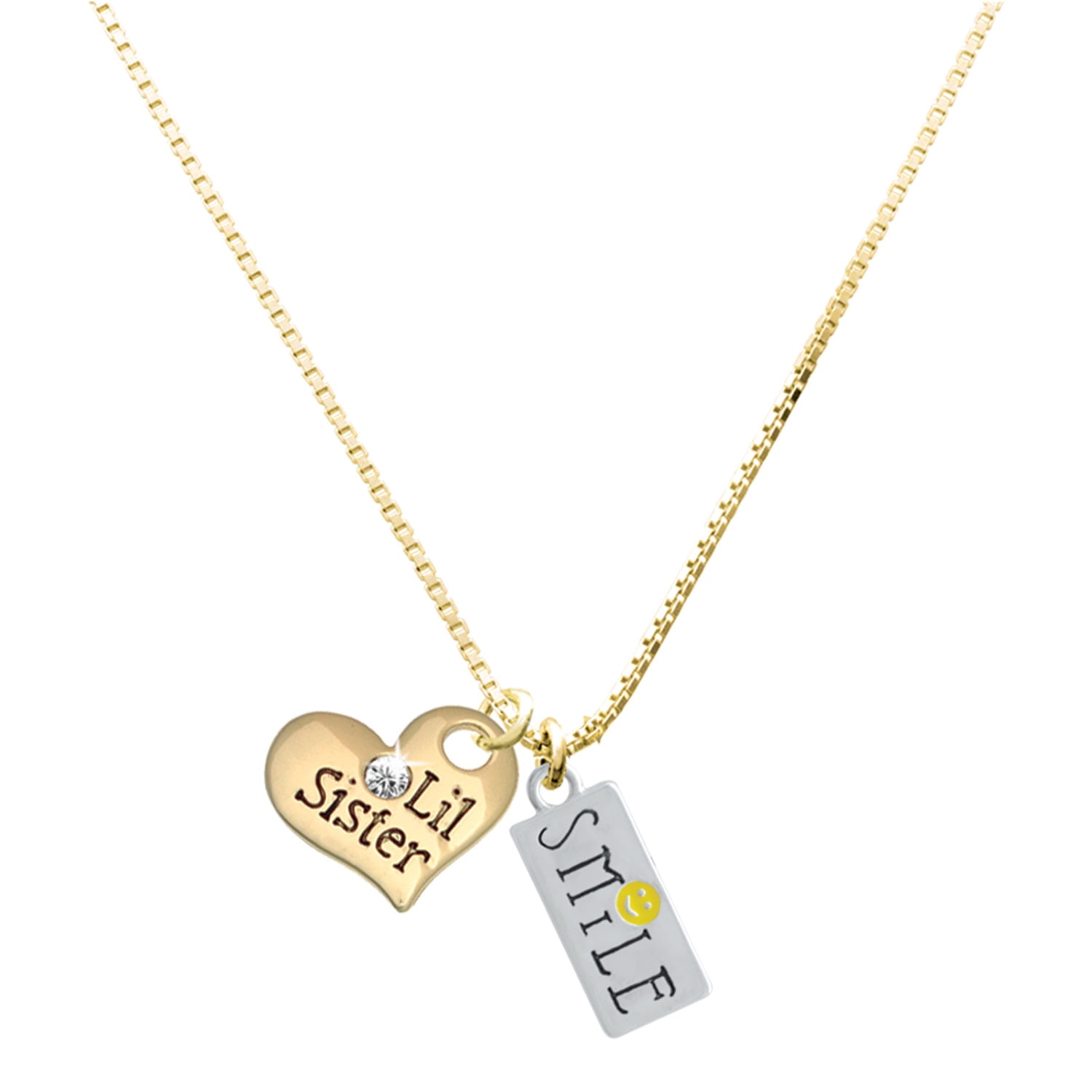 Delight Jewelry Silver-tone Smile with Smiley Face Rectangle - Large ...