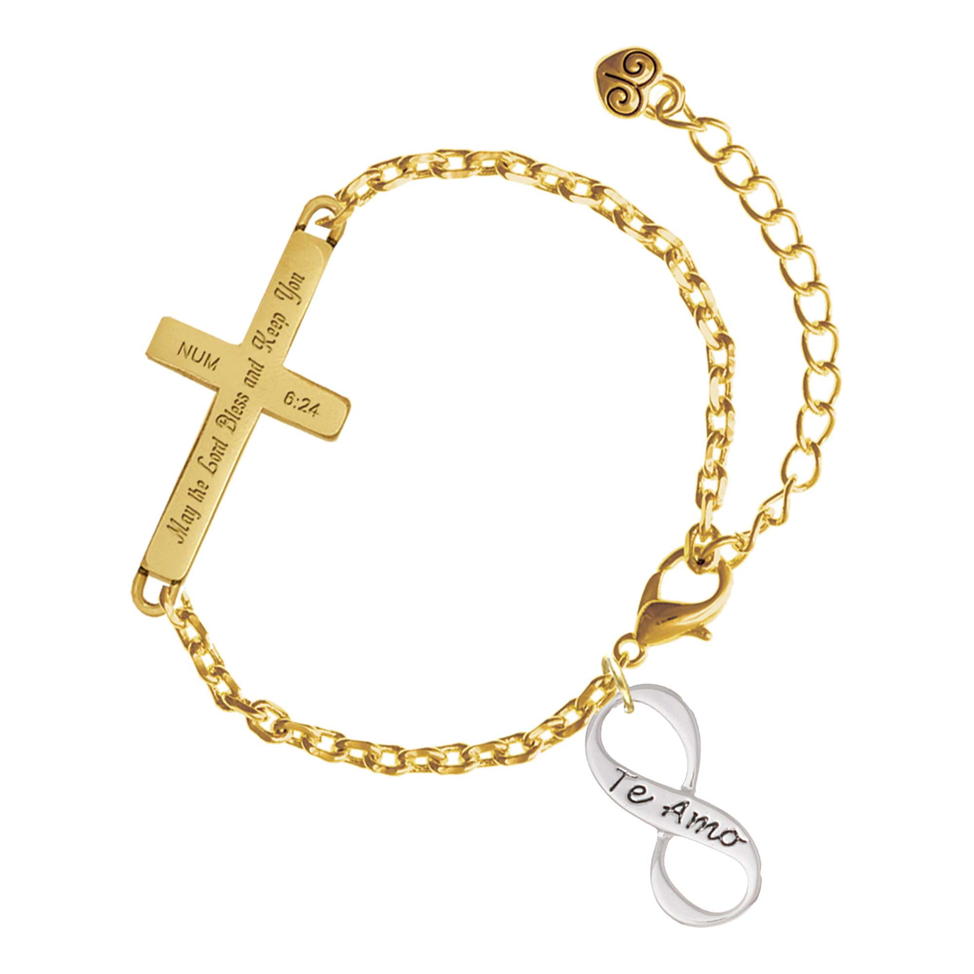 Delight Jewelry Silver-tone Te Amo Infinity Sign - Gold Tone Numbers 6: ...