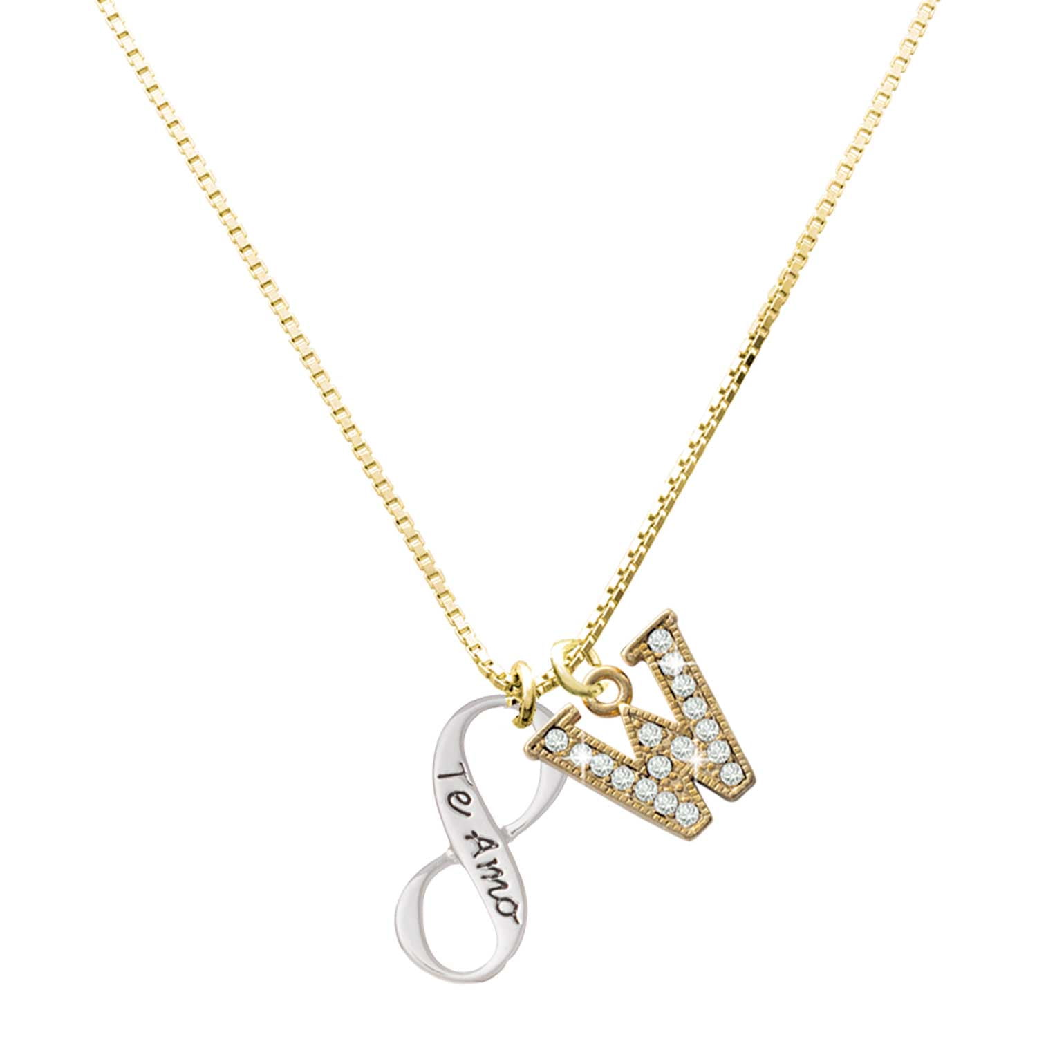 Delight Jewelry Silver-tone Te Amo Infinity Sign - Large Goldtone ...