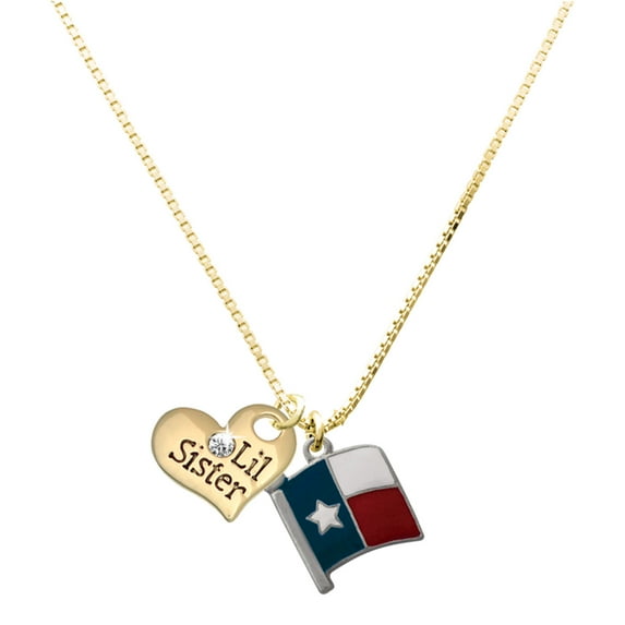 Delight Jewelry Silver-tone Texas Flag - Lone Star - Large Goldtone Lil ...