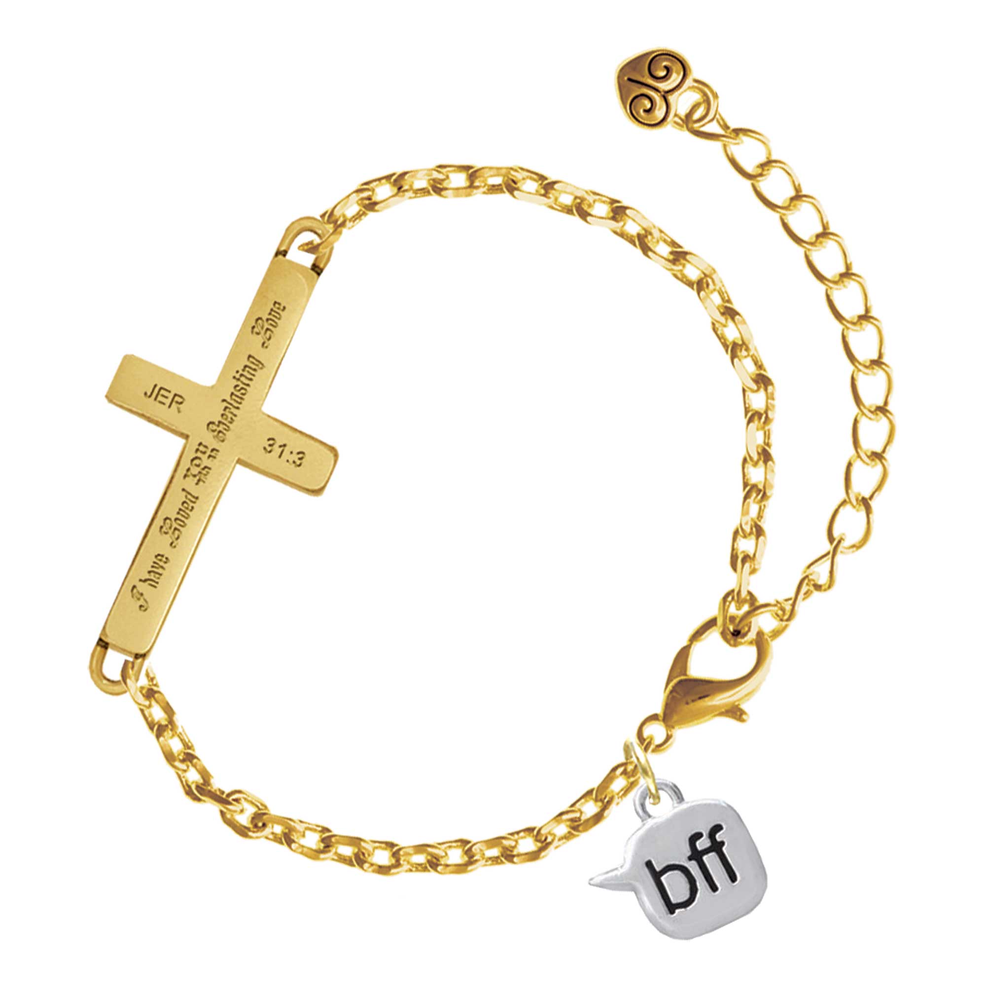 Delight Jewelry Silver-tone Text Chat - bff - Best Friends Forever ...